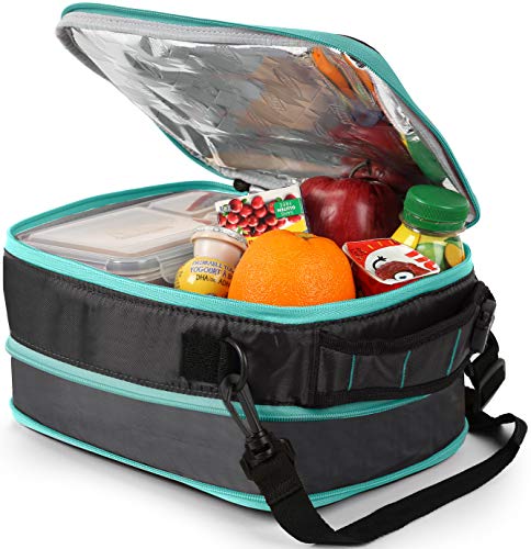 Arctic Zone High Performance Ultimate Upright Expandable Insulated Lunch Pack with 2pc Leak Proof Food Container (37.2 fl.oz) and 350g High Performance Ice Pack - Grey