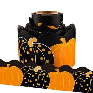 halloween thanksgiving pumpkin scalloped border trim for fall classroom bulletin board decoration 36 feet