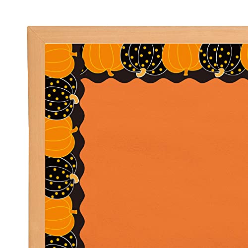 Halloween Thanksgiving Pumpkin Scalloped Border Trim for Fall Classroom Bulletin Board Decoration 36 Feet