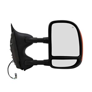 autoshack kapfo1321268 passenger towing mirror power black textured heated manual folding replacement for 2001-2005 ford excursion 2003-2007 f-250 super duty f-350 super duty 5.4l 6.0l 6.8l 4wd rwd