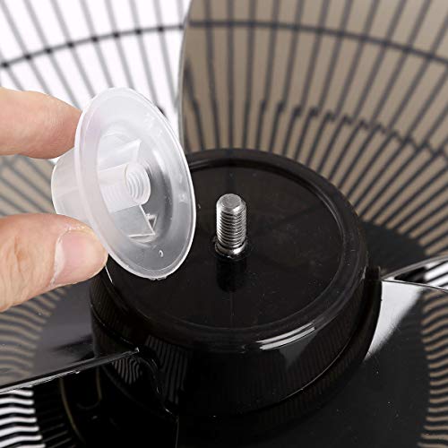 FEESHOW 16 inch Plastic Fan Blade Replacement 3 Leaves with Nut Cover Household Electric Fan Blades Accessories Black One Size