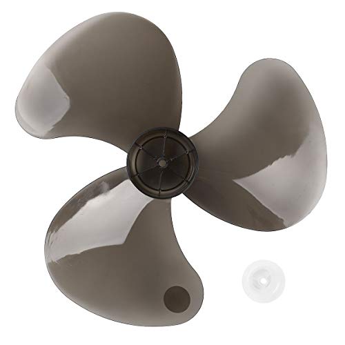 FEESHOW 16 inch Plastic Fan Blade Replacement 3 Leaves with Nut Cover Household Electric Fan Blades Accessories Black One Size