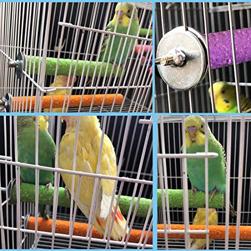 PINVNBY Parrot Bath Box Bird Bathtub Parakeet Bathing Tube with Bird Perches Stand Paw Grinding Cage Accessories Ideal for Small Brids Lovebirds Canary Finches(3 PCS Random Color)