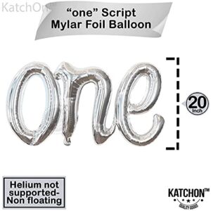 Big, Silver One Balloon for First Birthday - 20 Inch | One Birthday Balloon for Winter Onederland 1st Birthday Girl Decorations | One Silver Balloon, One Mylar Balloon | One Balloons for 1st Birthday