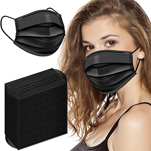 Black Disposable Mask For Women Men Disposable Masks 100pcs 3 Ply Teens Disposable Mask For Adults Use For Individual And Family Indoor Outdoor Home Office Travel