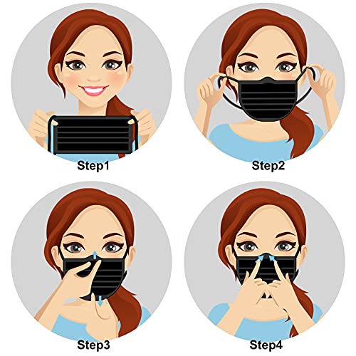 Black Disposable Mask For Women Men Disposable Masks 100pcs 3 Ply Teens Disposable Mask For Adults Use For Individual And Family Indoor Outdoor Home Office Travel