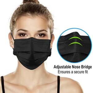 Black Disposable Mask For Women Men Disposable Masks 100pcs 3 Ply Teens Disposable Mask For Adults Use For Individual And Family Indoor Outdoor Home Office Travel