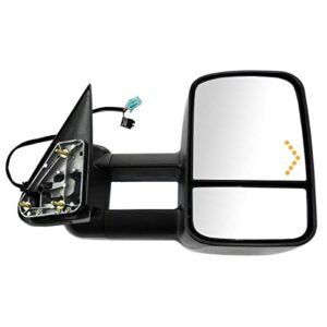 autoshack kapgm1321355 passenger towing mirror power black textured heated manual folding replacement for 2007 chevrolet silverado 1500 classic silverado 2500 hd classic 2007 gmc sierra 1500 classic