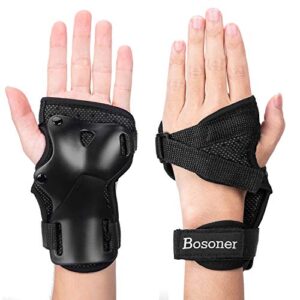 wrist guard, bosoner wrist guards for roller skating, skateboarding, wristsavers brace protective gear for adults/kids/youth (1 pair)