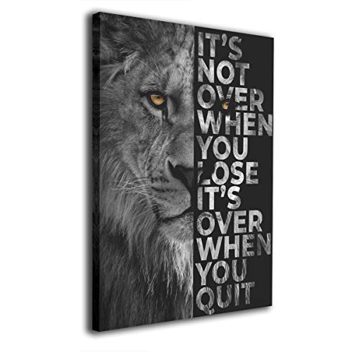 IOPLKJ Lion Motivational Canvas Wall Art Inspirational Entrepreneur Quotes Poster Print Artwork Painting Picture for Framed Home Decoration Living Room Office Bedroom, 16x20inch