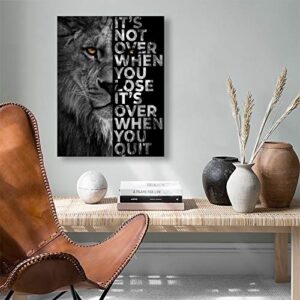 IOPLKJ Lion Motivational Canvas Wall Art Inspirational Entrepreneur Quotes Poster Print Artwork Painting Picture for Framed Home Decoration Living Room Office Bedroom, 16x20inch