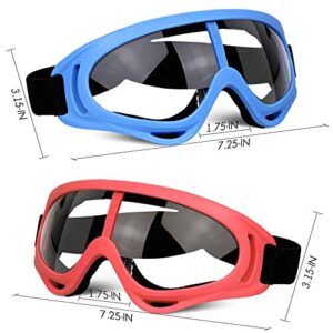 4 Pack Protective Glasses Safety Goggles Eye Shield, Face Glasses for Kids Eye Protection Goggles Compatible with Nerf Guns Foam Blaster Guns Game (Blue & Red)