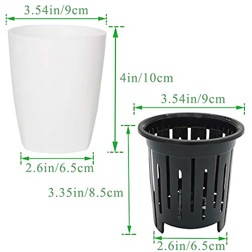 OJYUDD 8 Pack 4 Inch Self Watering Plastic Planter with Inner Pot White Flower Plant Pot,Modern Decorative Flower Pot for All House Plants,Flowers,Herbs,African Violets