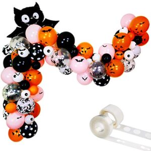 scary halloween decorations set – 92pack halloween balloons confetti balloons bat decorations bat foil balloons for halloween party decorations, spooky birthday decorations