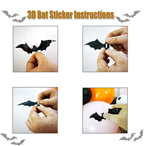 Scary Halloween Decorations Set – 92Pack Halloween Balloons Confetti Balloons Bat Decorations Bat Foil Balloons for Halloween Party Decorations, Spooky Birthday Decorations