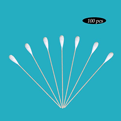 6 Inch Long Cotton Swabs,Large Cotton Buds with Wooden Handle for Dogs 100pcs