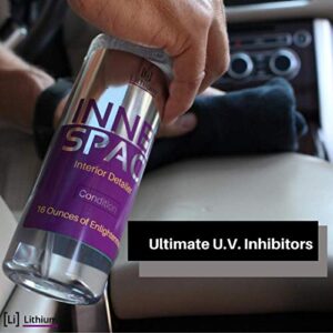 Lithium Inner Space - Interior Detailer, Conditioner, And Protectant. Revives Interiors and Keeps Them Looking New - Natural Appearance, UV Inhibitors, Low Sheen Formula, Makes Surfaces Healthy, Not Shiny.