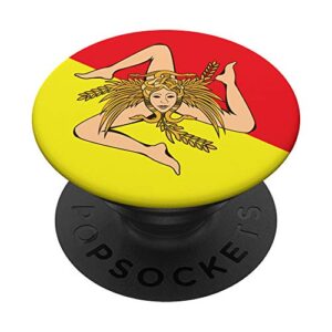 sicilian pride - sicilia - sicily trinacria popsockets popgrip: swappable grip for phones & tablets