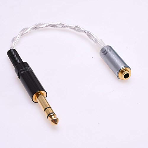 GAGACOCC 1/4 6.35mm Male to 4.4mm Female Balanced Cable Crystal Clear Silver Plated Shield Audio Cable for Sony NW-WM1Z 1A MDR-Z1R TA-ZH1ES PHA-2 Audio Adapter