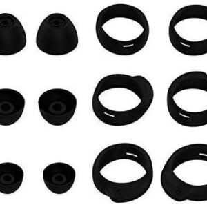 ALXCD Eartips Kit Replacement for Galaxy Buds+ Plus Headphone, S/M/L 3 Pairs Earhooks, S/M/L 3 Pairs Silicone Ear Tips, Compatible with Galaxy Buds+ Plus SM-R175, New Black 6+6