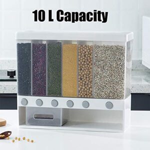 Wall Mounted Dry Food Dispenser - Whole Grains Rice Bucket Rice Storage Tank, Space Saving Containers for Convenient Storage of Rice Nuts Beans Cereals and Free Control of Cereal Output