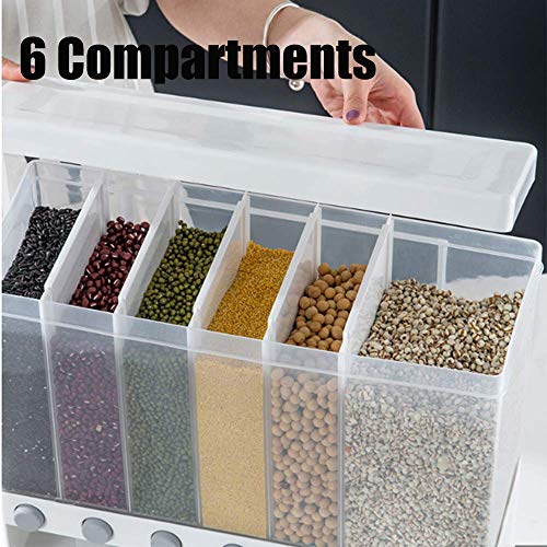 Wall Mounted Dry Food Dispenser - Whole Grains Rice Bucket Rice Storage Tank, Space Saving Containers for Convenient Storage of Rice Nuts Beans Cereals and Free Control of Cereal Output