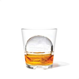 tossware reserve 8oz stacking rocks, set of 4, premium quality, tritan dishwasher safe & heat resistant unbreakable plastic whiskey glasses, clear