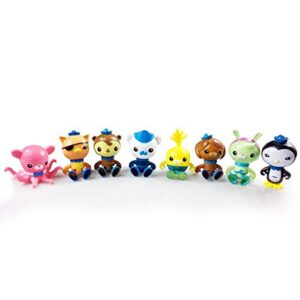 Set of 8 pcs Octonauts Toys Cake Topper Play Set 2" - 3" with 40pcs Waterproof Stickers