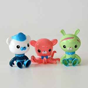 Set of 8 pcs Octonauts Toys Cake Topper Play Set 2" - 3" with 40pcs Waterproof Stickers