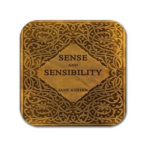 6 Coasters with Complete Novels of Jane Austen . Six Coffee Mug Coasters with Complete Novels of Jane Austen's Book Designs. (Book Title)