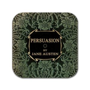 6 Coasters with Complete Novels of Jane Austen . Six Coffee Mug Coasters with Complete Novels of Jane Austen's Book Designs. (Book Title)