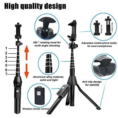 Selfie Stick, 40 inch Selfie Stick Tripod with Wireless Remote, Phone Tripod Stand Compatible with iPhone 14 13 12 11 pro Samsung Note 20 10 S20…