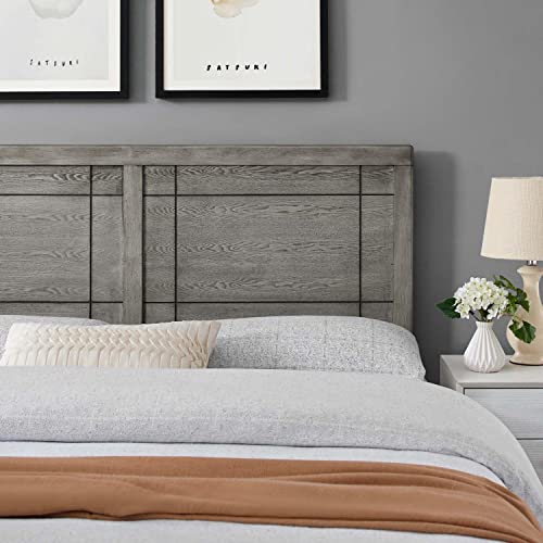 Modway Archie Wood Full Headboard in Gray