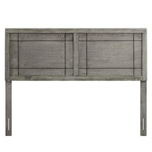 Modway Archie Wood Full Headboard in Gray