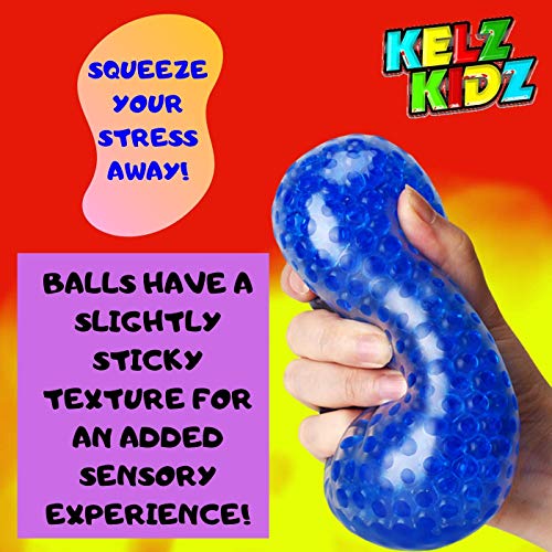 Sensory Ball Major Bundle! 16 Balls for the Whole Party - 4 Sewn Mesh Balls, 4 Jumbo Water Bead Balls, 4 Pull and Stretch Balls, and 4 Light Up Mesh Balls - Get Rid of your Anxiety and Stress Today!