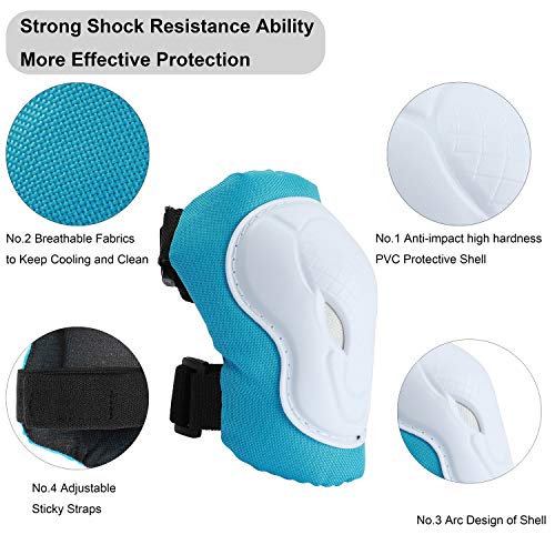 AIDY Kids Bike Helmet Toddler Helmet Adjustable for 3-8 Years Girls Boys Knee Pads Elbow Pads Wrist Guards Kids Protective Gear Set for Skateboard, Bike, Roller Skating, Cycling, Scooter, Rollerblade