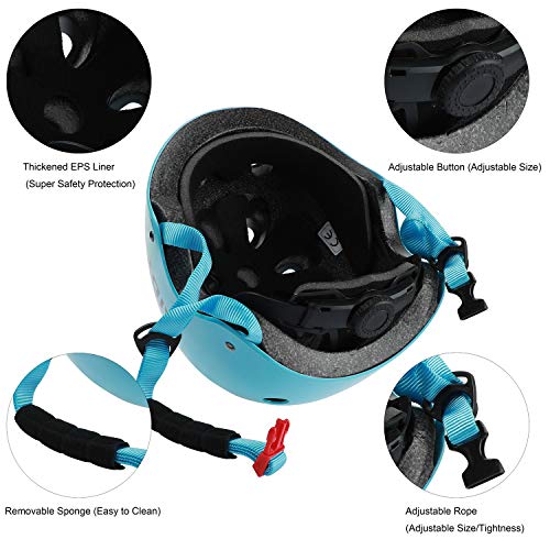 AIDY Kids Bike Helmet Toddler Helmet Adjustable for 3-8 Years Girls Boys Knee Pads Elbow Pads Wrist Guards Kids Protective Gear Set for Skateboard, Bike, Roller Skating, Cycling, Scooter, Rollerblade