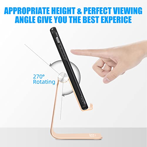 Urmust Adjustable Cell Phone Stand Phone Stand for Desk Cradle, Dock, Holder Compatible with iPhone 14 13 12 11 Pro Max Xs XR 8 X 7 6 6S Plus SE 5 5S 5C(Gold)