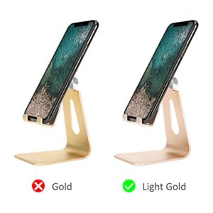 Urmust Adjustable Cell Phone Stand Phone Stand for Desk Cradle, Dock, Holder Compatible with iPhone 14 13 12 11 Pro Max Xs XR 8 X 7 6 6S Plus SE 5 5S 5C(Gold)