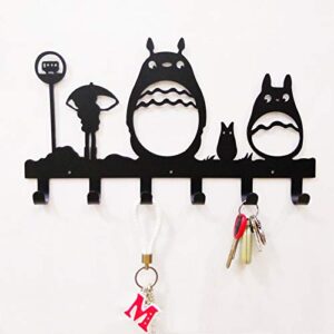 wall mounted entryway dog leash and key holder belt and hat organizer totoro wall hook