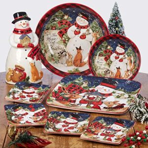 Certified International Magic of Christmas Snowman Rectangular Platter, Multicolored