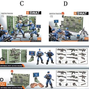 YEIBOBO ! Special Forces Mini Military Action Figure with Weapons and Accessories (Lightning SWAT Team XJ-9906)