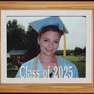 8x10 Class of 2021 (or ANY YEAR) Portrait or Landscape Senior/Graduate School Photo Keepsake Frame ~ Laser Cut Cream Mat with Frame