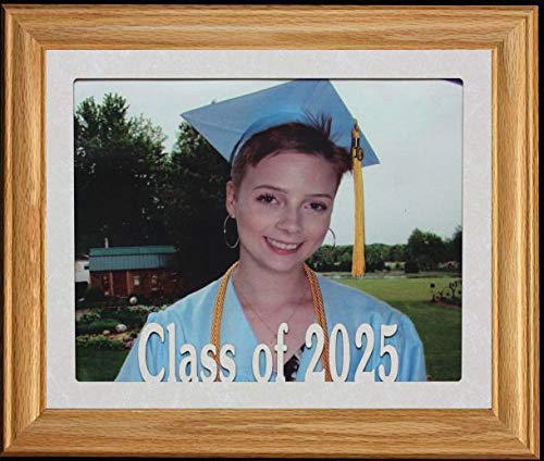 8x10 Class of 2021 (or ANY YEAR) Portrait or Landscape Senior/Graduate School Photo Keepsake Frame ~ Laser Cut Cream Mat with Frame