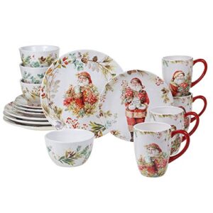 certified international christmas story 16pc dinnerware set, service for 4, multicolored