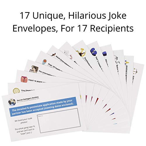 17 Prank Envelopes - Witty Pranks For Adults Funny Envelope For Birthday & Holiday Card. April Fools Day Practical Jokes By Mail Prank For Friends & Family, or Coworkers Gag, Pranks For Adults