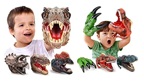 Dinosaur Toys Puppets for Kids, t rex Dinosaur playset Toys Dino Claw for Boys, 6 pcs