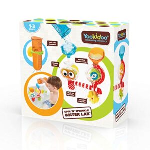 Yookidoo Baby Bath Toy (for Toddlers 1-3) - Spinning Gear and Googly Eyes for Toddler and Baby Bath Time Sensory Development - Attaches to Any Size Tub Wall - 1+ Years