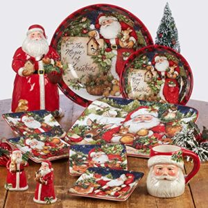 Certified International Magic of Christmas Santa Rectangular Platter, Multicolored