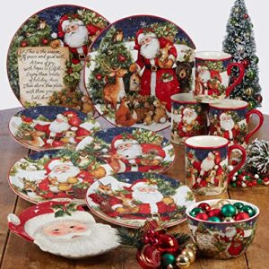 Certified International Magic of Christmas Santa Rectangular Platter, Multicolored